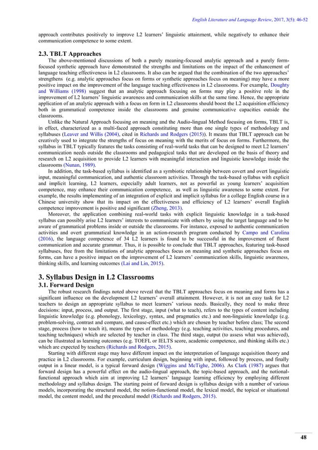 The Impact of Task-Based Language Teaching on the Development of Learners? Language Proficiency ...