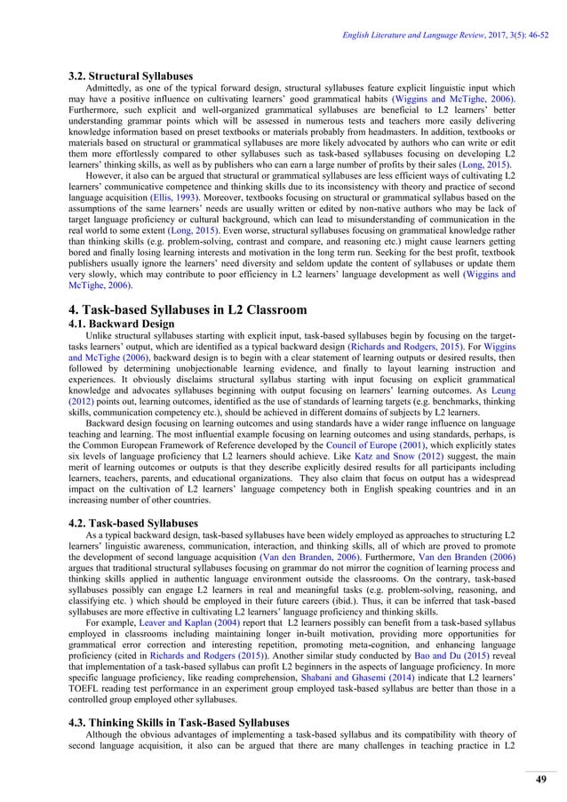 The Impact of Task-Based Language Teaching on the Development of Learners? Language Proficiency ...