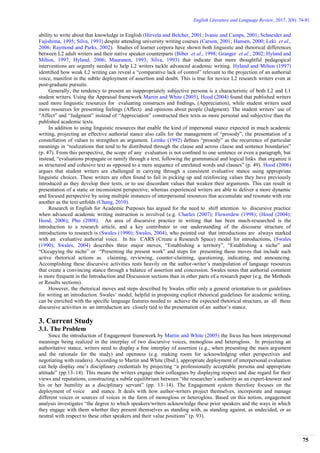 Assessing EFL Learner,s Authorial Stance in Academic Writing: A Case of ...