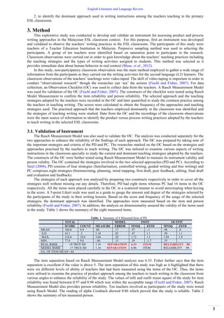 An Assessment Instrument of Product versus Process Writing Instruction: A Rasch Measurement ...