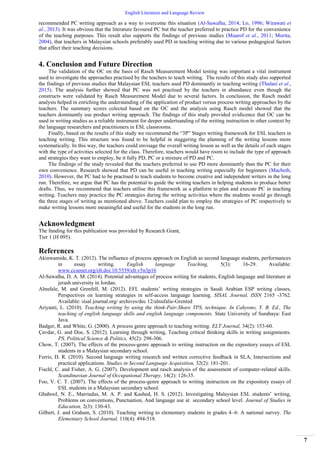 An Assessment Instrument of Product versus Process Writing Instruction ...