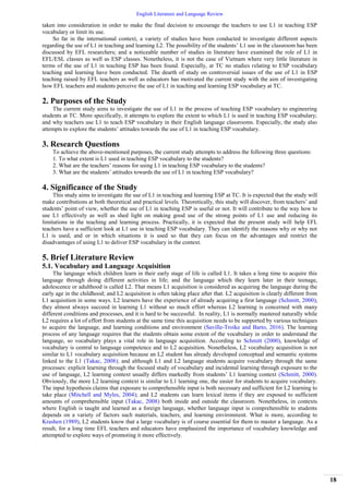 The Use of First Language in Teaching ESP Vocabulary to Engineering Students at a Technical ...