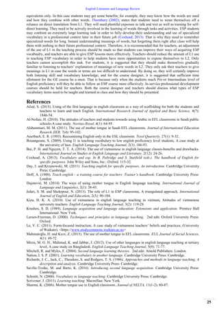 The Use of First Language in Teaching ESP Vocabulary to Engineering ...