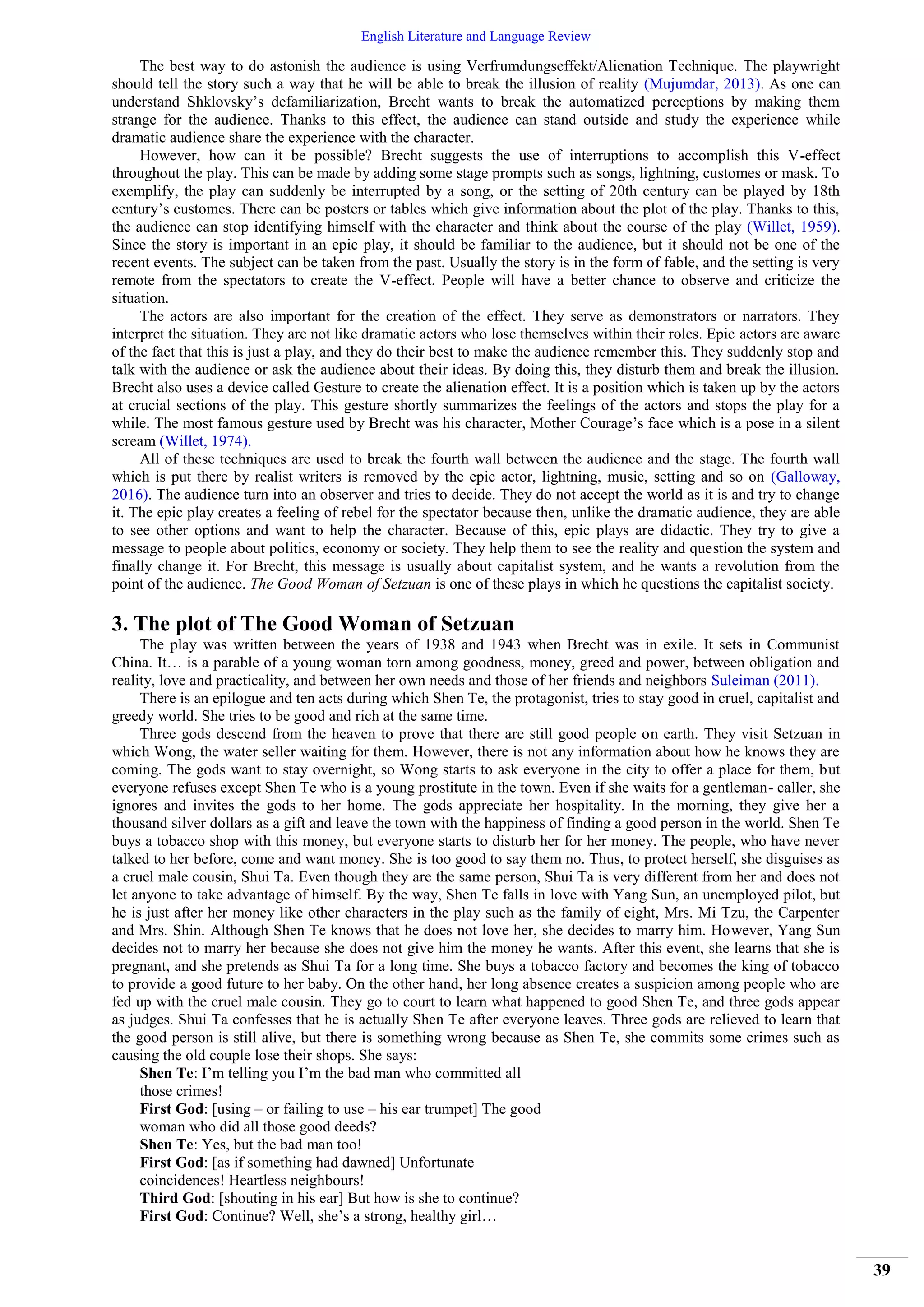 A Study on Brecht’s The Good Woman of Setzuan | PDF