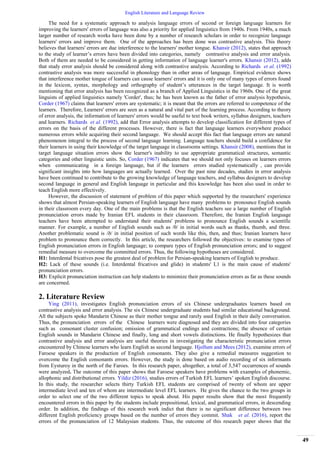 Study of Consonant Pronunciations Errors Committed by EFL Learners | PDF