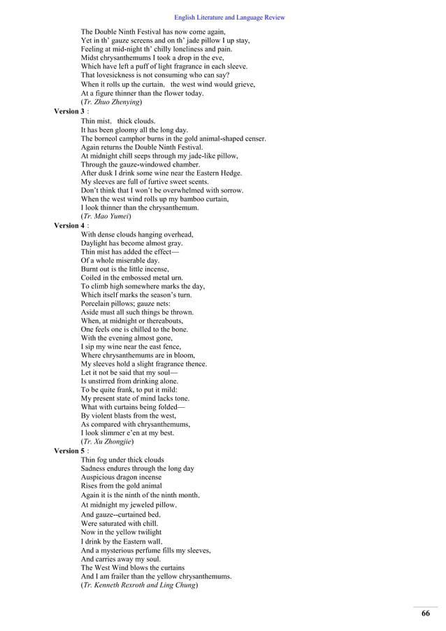 On the English Translation of Li Qingzhao’s Ci-poems--A Contrastive ...