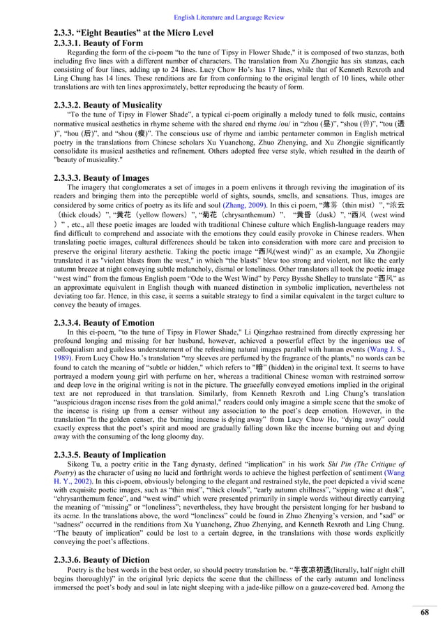 On the English Translation of Li Qingzhao’s Ci-poems--A Contrastive ...