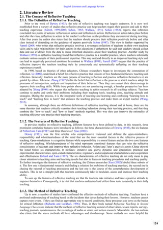 The Role of Reflective Teaching for Continuing Professional Development of English Teachers | PDF