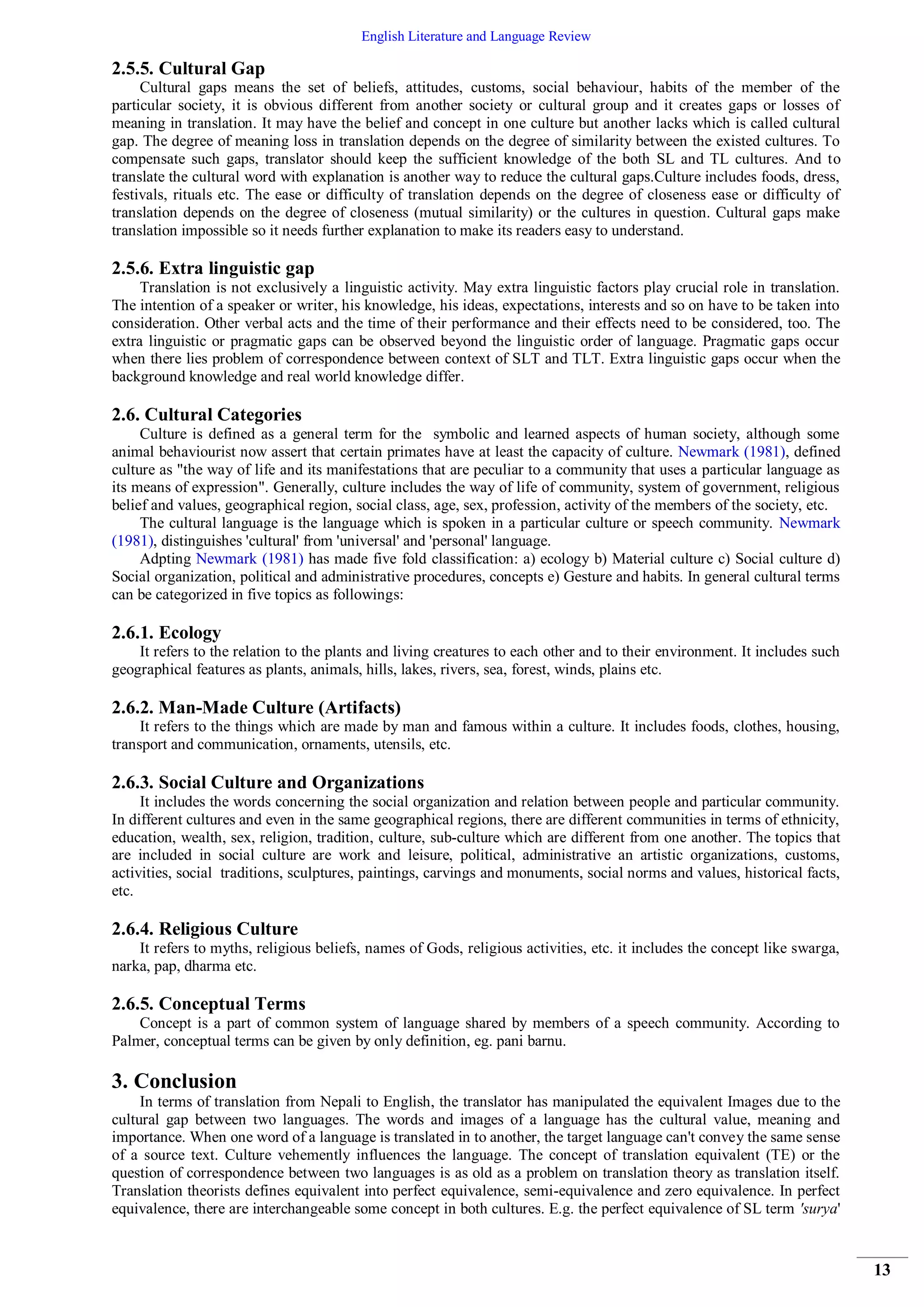 Cultural Terms in Translation: Techniques and Gaps | PDF