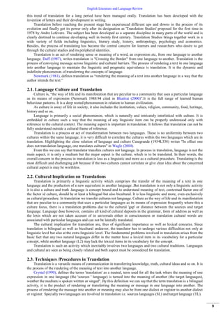 Cultural Terms in Translation: Techniques and Gaps | PDF