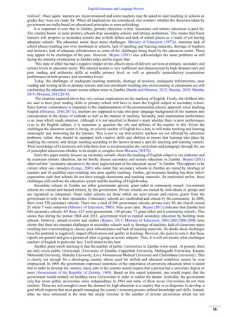 Critical Reflections on the Zambian Education System and the Teaching ...