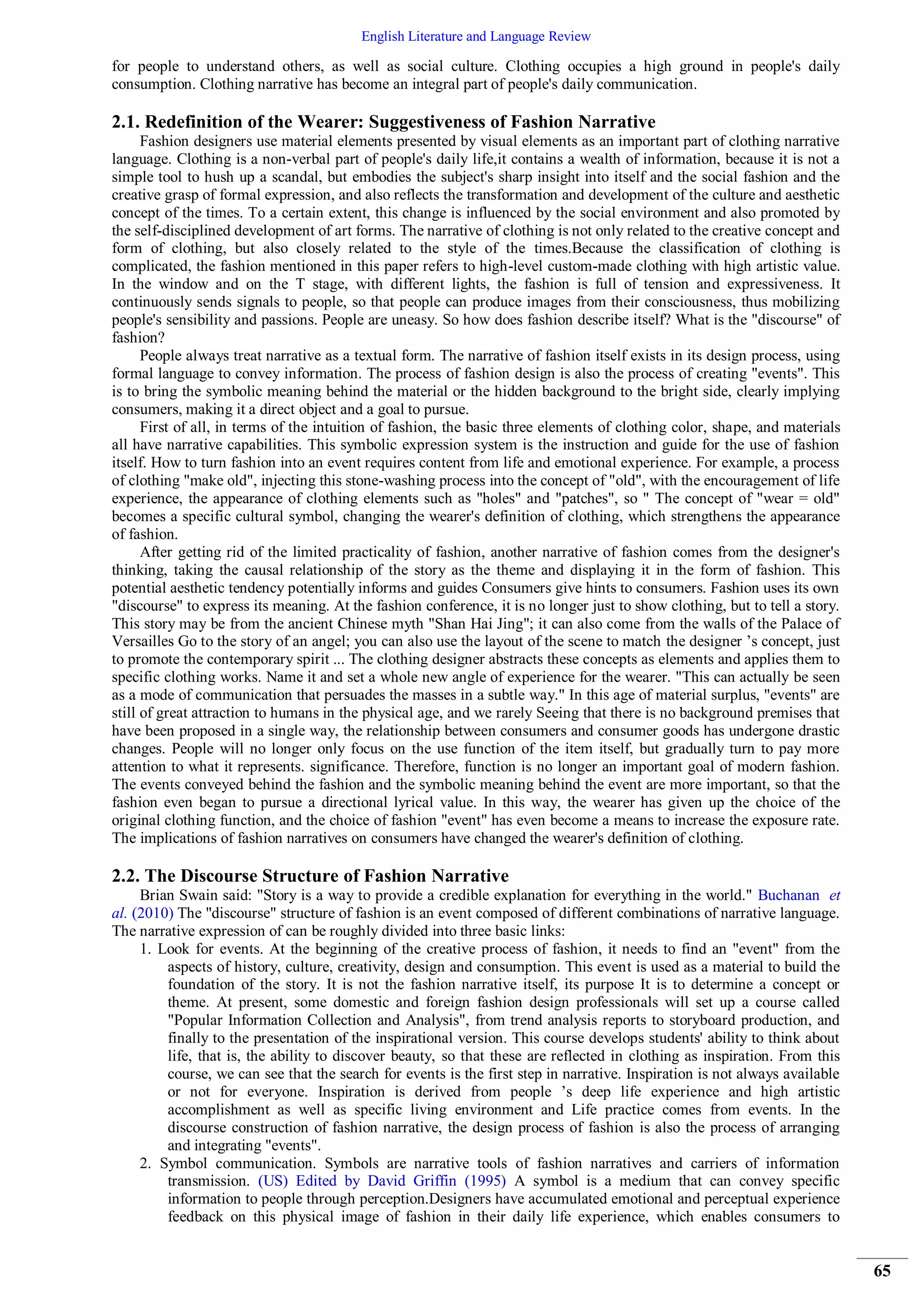 "Discourse" of Creation: A Narrative Analysis of Fashion | PDF