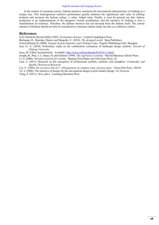 "Discourse" of Creation: A Narrative Analysis of Fashion | PDF