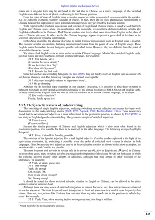 Structure Patterns of Code-Switching in English Classroom Discourse | PDF