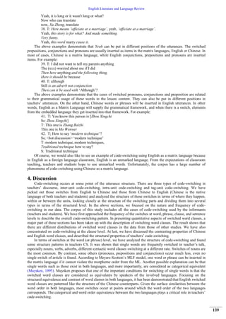 Structure Patterns of Code-Switching in English Classroom Discourse | PDF