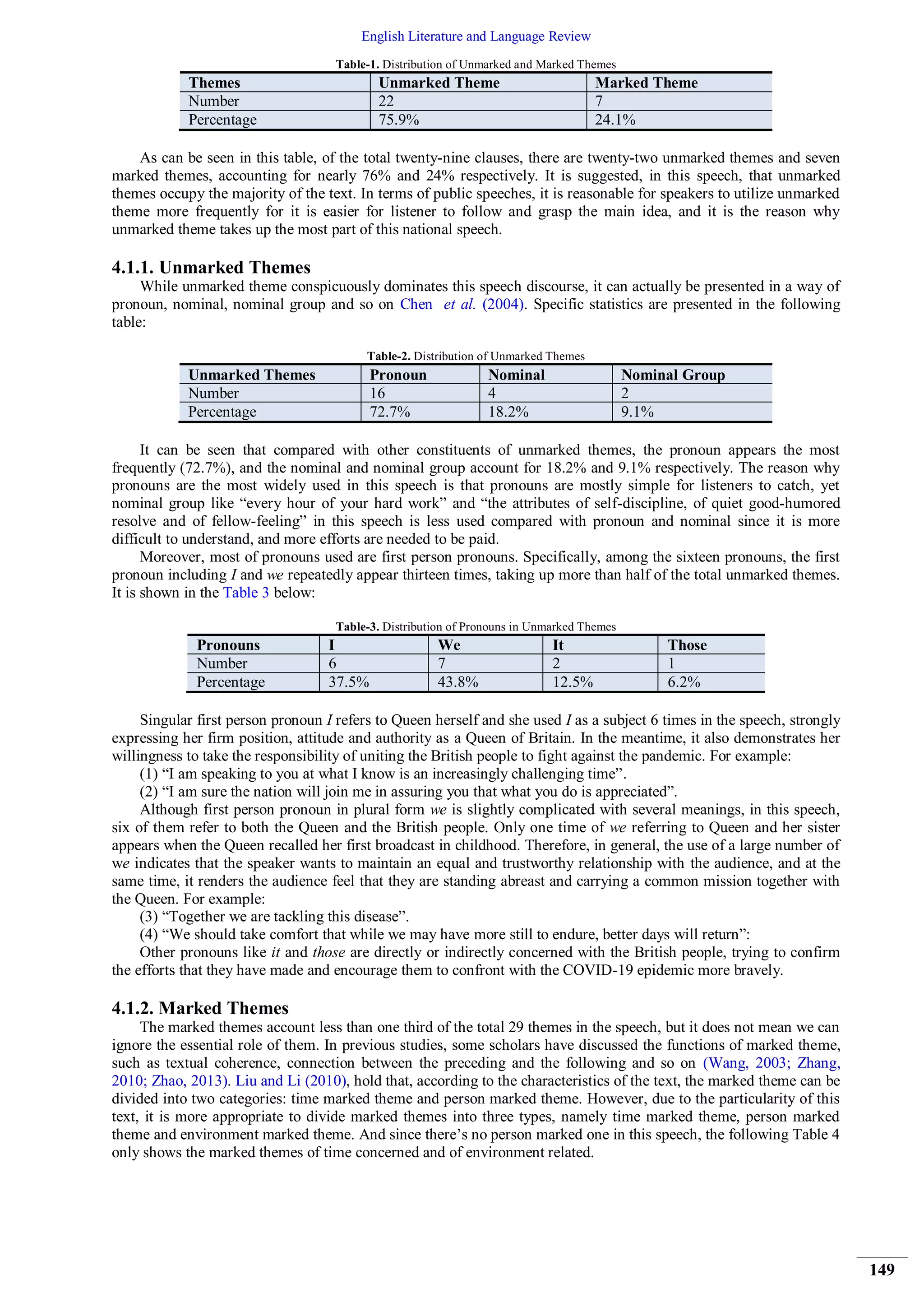 Analysis of the Thematic Structure and Thematic Progression Patterns of ...