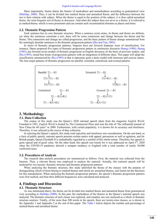 Analysis of the Thematic Structure and Thematic Progression Patterns of ...
