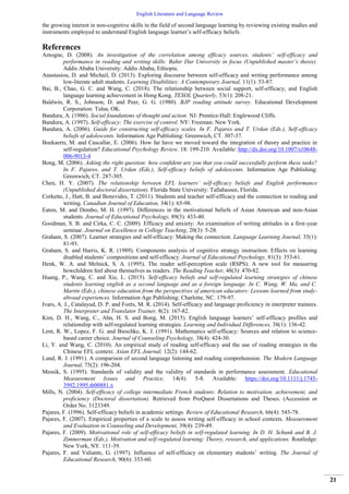Measuring English Language Self-Efficacy: Psychometric Properties and Use | PDF