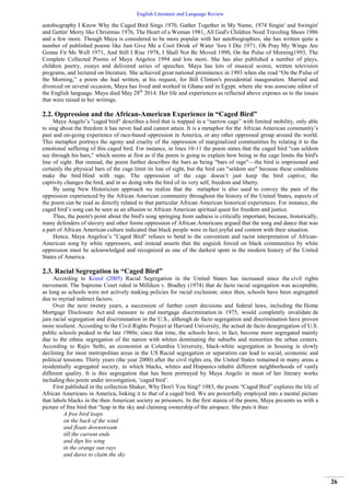 Racism and Social Segregation in Maya Angelo’s “Caged Bird” | PDF