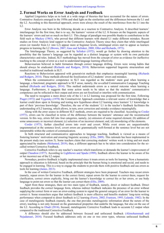 The Impact of Error Analysis and Feedback in English Second Language ...