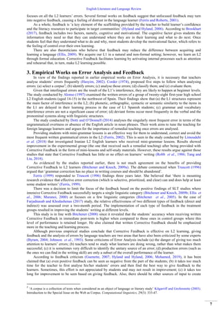 The Impact of Error Analysis and Feedback in English Second Language ...