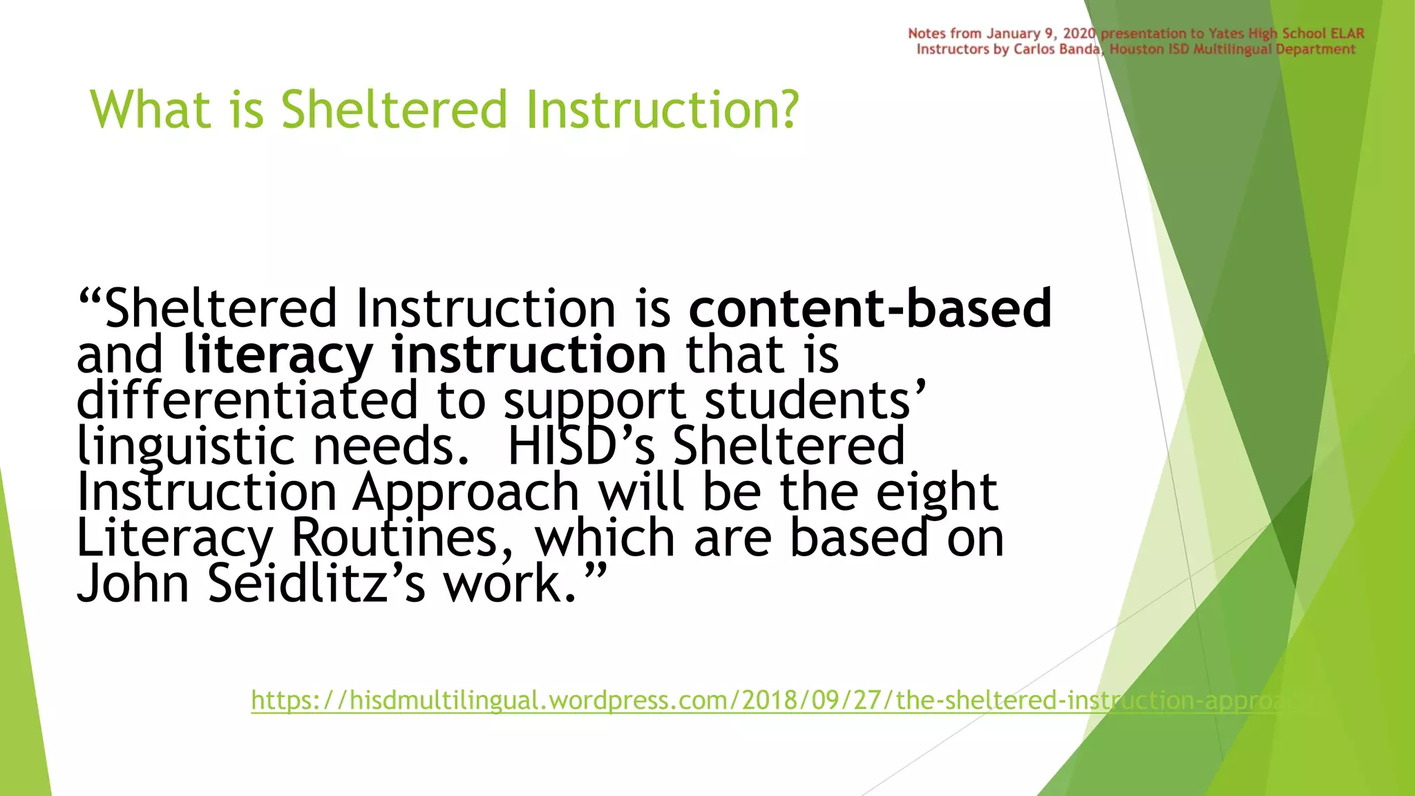 Ells sheltered instruction_notes | PPTX
