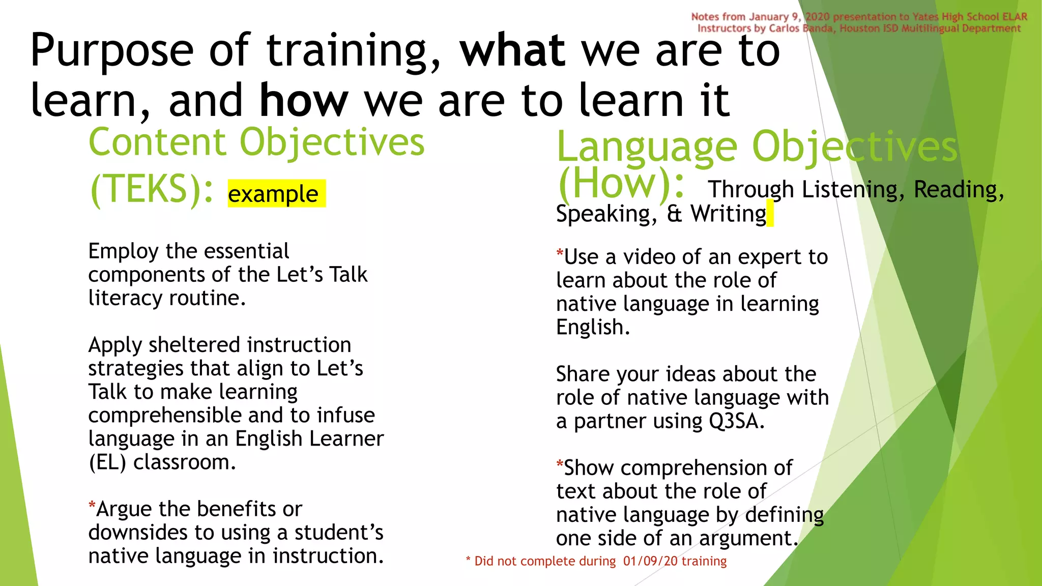 Ells sheltered instruction_notes | PPTX