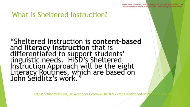 Ells sheltered instruction_notes | PPTX