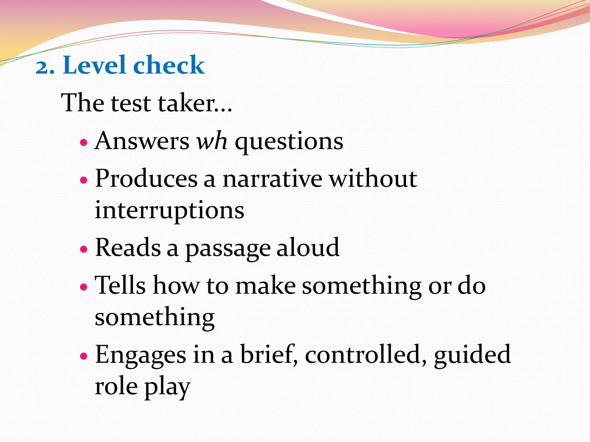 Designing Assessment Tasks - Responsive Speaking. | PDF