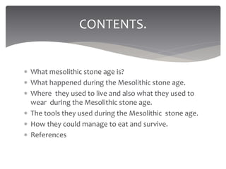 MESPLITHIC STONE AGE | PPTX