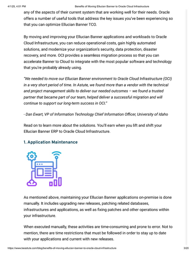 Benefits of Moving Ellucian Banner to Oracle Cloud | PDF
