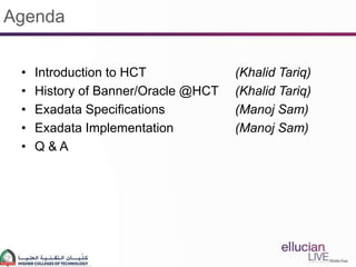 Implementation of Oracle ExaData and OFM 11g with Banner in HCT | PPTX