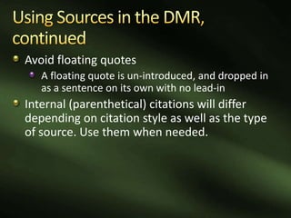 Elluminate session 2 annotated bib and report projects | PPTX ...