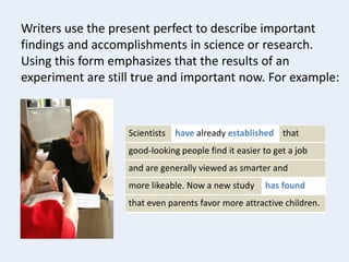 Using Perfect Forms in Academic Writing | PPT