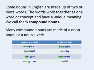 7-6 Compound Nouns | PPTX