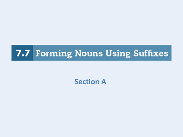 7-7 Forming Nouns Using Suffixes | PPTX