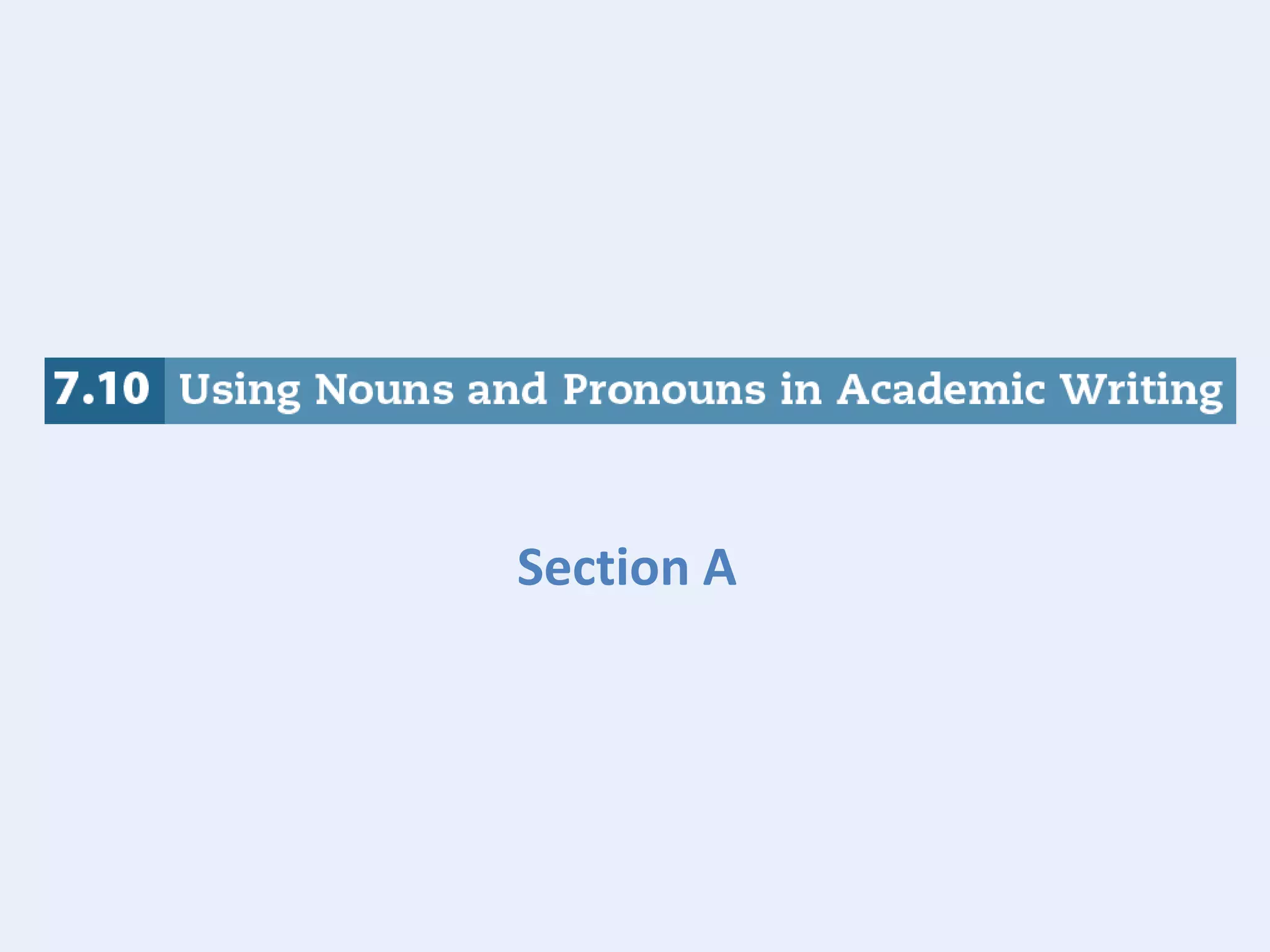 7-10 Using Nouns and Pronouns in Academic Writing | PPTX