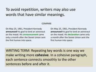 7-10 Using Nouns and Pronouns in Academic Writing | PPT
