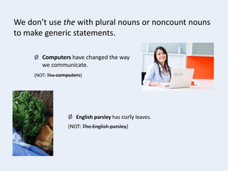 8-4 Articles in Generic Statements | PPT