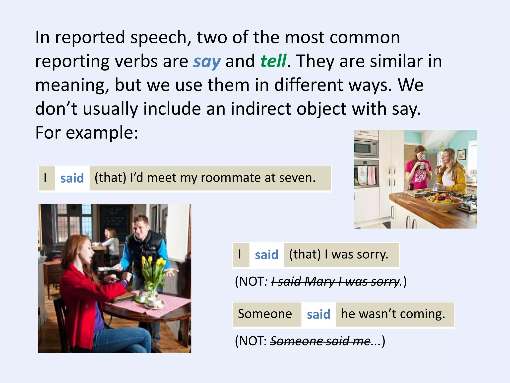 12-9 Using Say, Tell and Other Reporting Verbs | PPTX