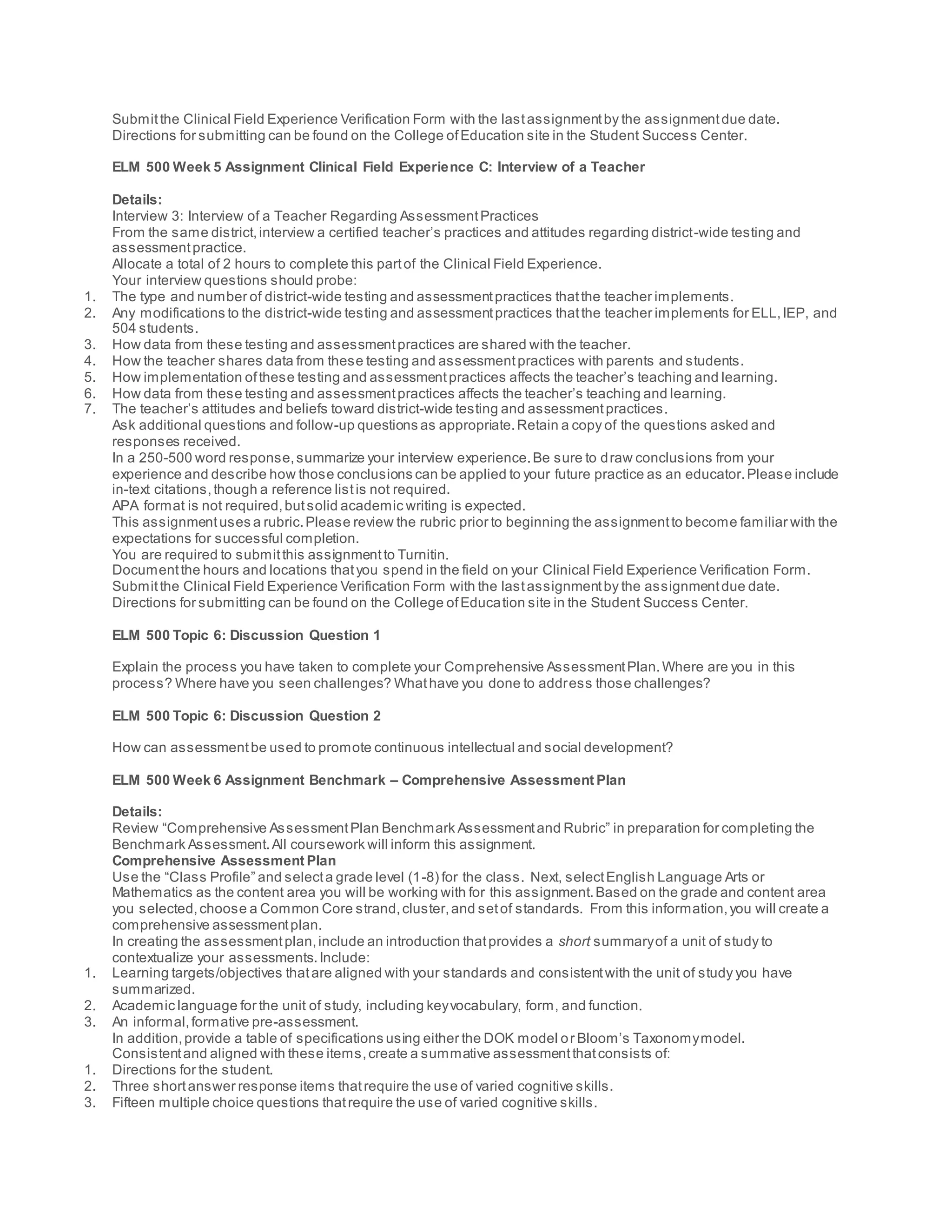 Elm 500 how learning occurs entire course | DOCX