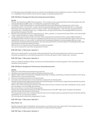 Elm 500 how learning occurs entire course | DOCX