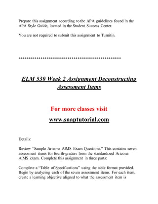 Elm 530 Enhance teaching / snaptutorial.com