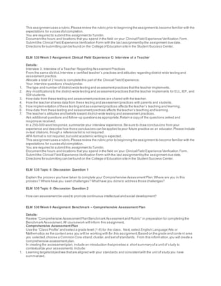 Elm 530 types and purposes of assessment entire course | DOCX