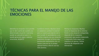 El manejo de las emociones | PPTX