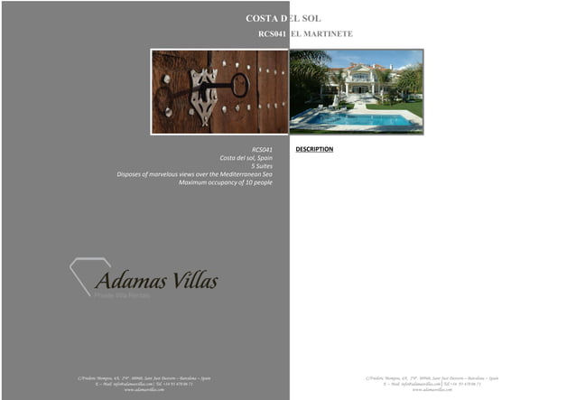 El martinete (eng), adamas villas - Private villa rentals | PPT