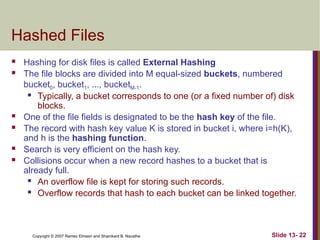 Elmasri Navathe Primary Files database A | PPTX