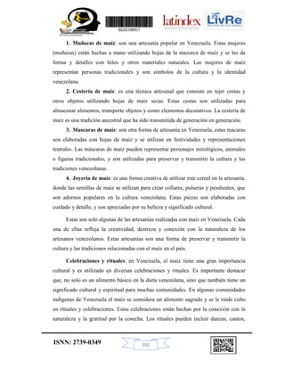 EL MAÍZ, EL ORO DE LOS INDIOS Y SUS PRODUCTOS ARTESANALES EN VENEZUELA.pdf