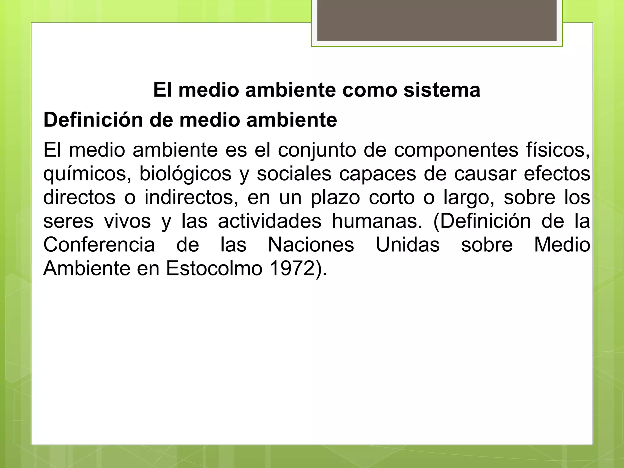 El medio ambiente como ecosistema | PPT