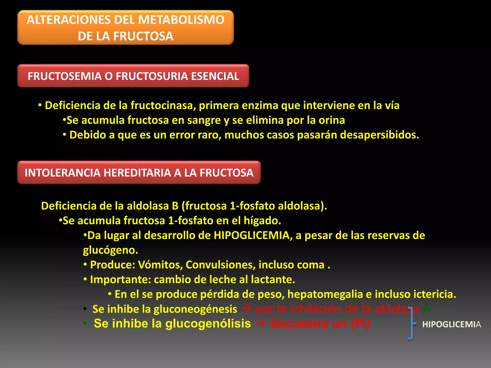 El metabolismo de la fructosa y la galactosa. vías de ingreso de estos ...